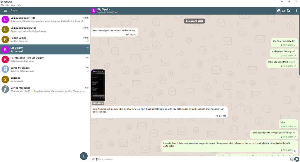 I have one chat where only one end is encrypted? - Mutual Help - Delta.Chat