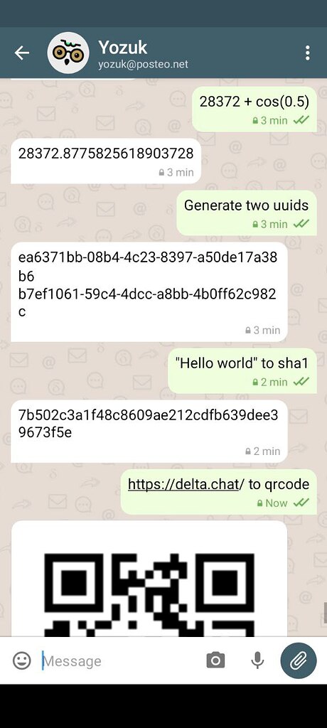 Yozuk - secure, portable and smart bot for programmers - Bots - Delta.Chat